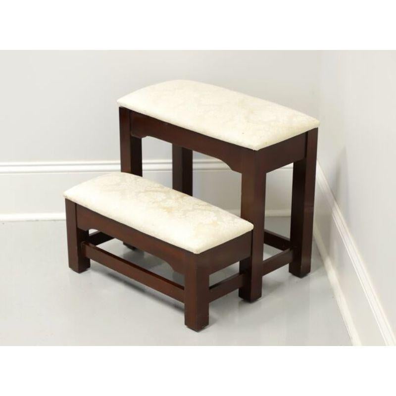 CRAFTIQUE Solid Mahogany Mellowax Finish Upholstered Bed Steps at ...