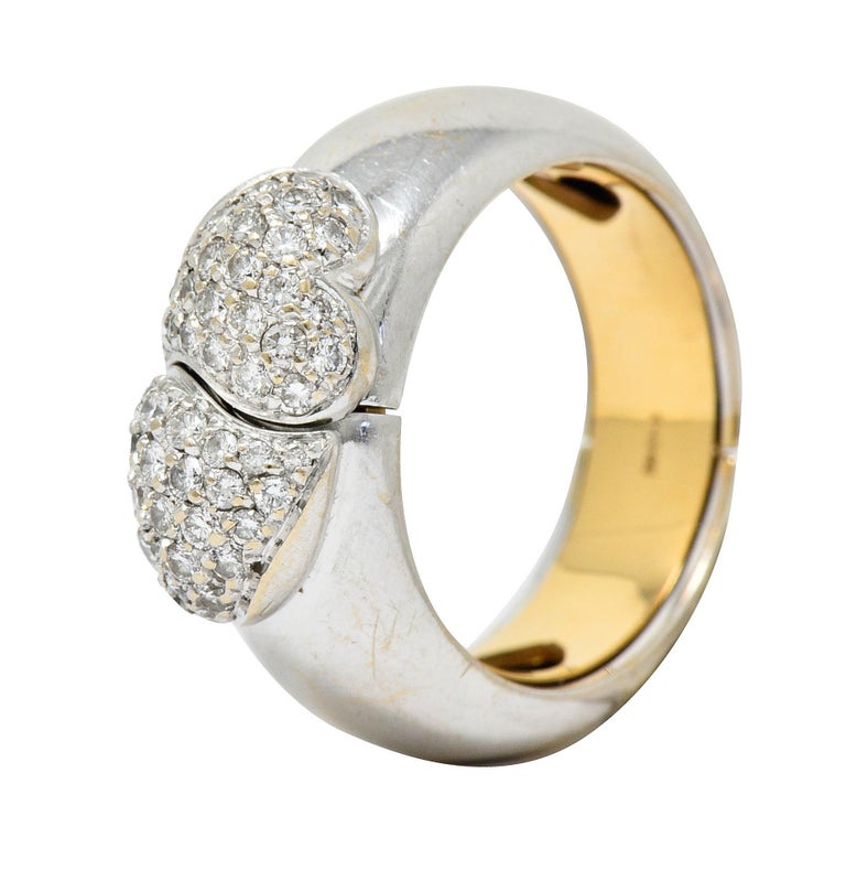 Vintage Craig Drake Pave Diamond 18 Karat Two-Tone Secret I Love You ...
