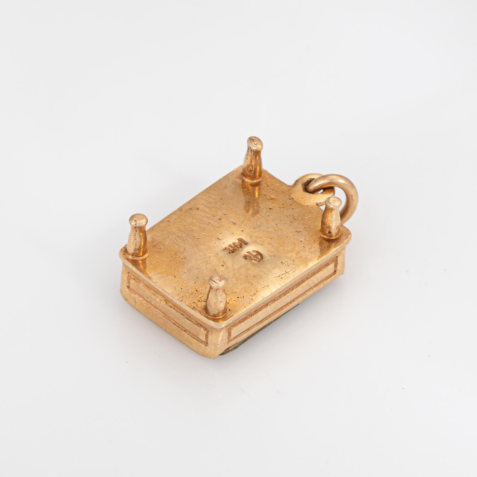 Vintage Craps Table Charm Dice 14k Yellow Gold Pendant Gambling Mid ...