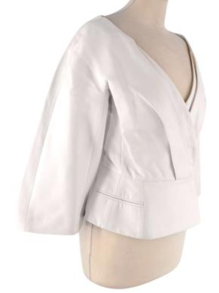 Vintage Cream Cotton Structured Short Jacket For Sale at 1stDibs