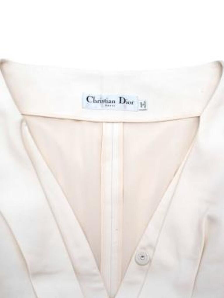 Vintage Cream Cotton Structured Short Jacket For Sale at 1stDibs