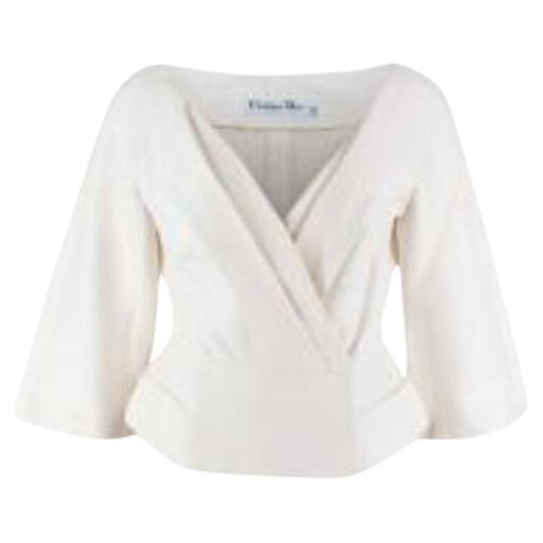 Vintage Cream Cotton Structured Short Jacket For Sale at 1stDibs