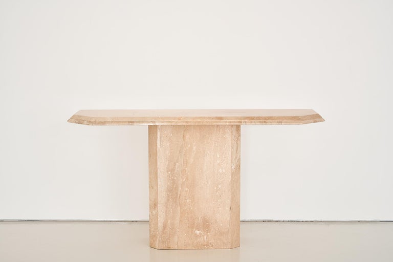 Vintage Cream Marble Console Table For Sale at 1stDibs