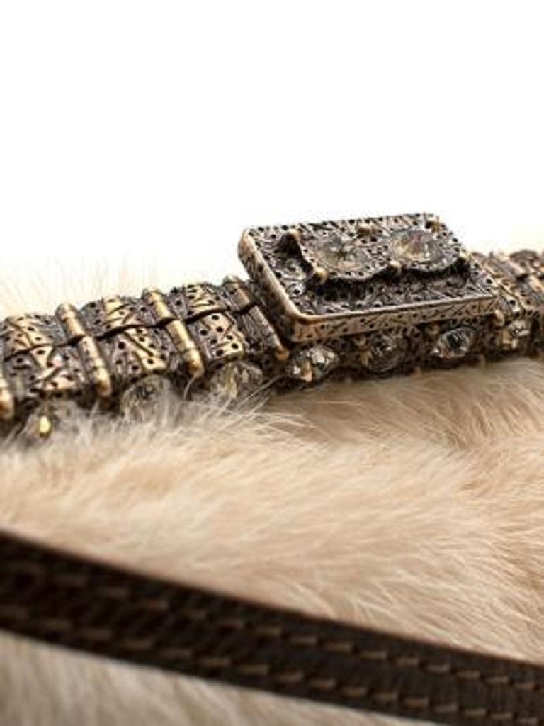 Vintage Cream Mink Fur Embellished Handbag For Sale at 1stDibs