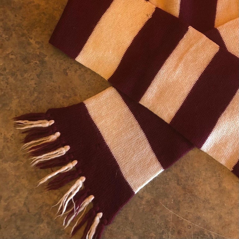 Vintage Crimson and White Harvard University Scarf / Muffler by J ...