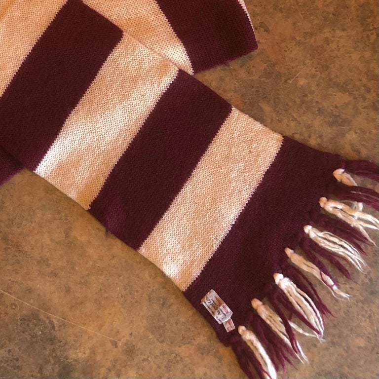 Vintage Crimson and White Harvard University Scarf / Muffler by J ...