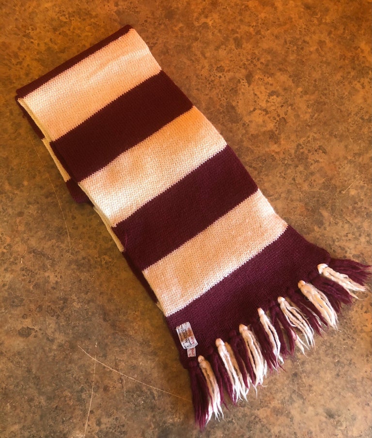 Vintage Crimson and White Harvard University Scarf / Muffler by J ...