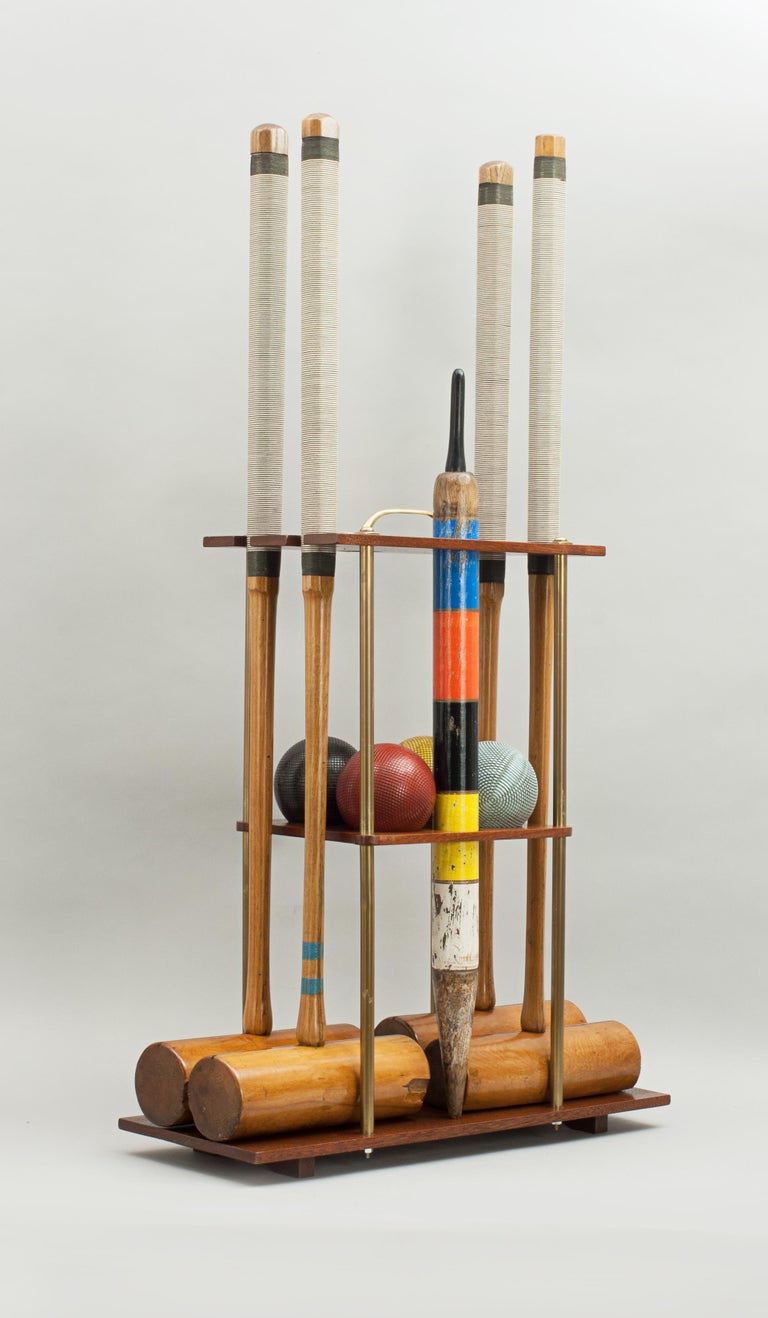 Vintage Croquet Set in Pine Box, Jaques, London, Army and Navy Co-Op ...