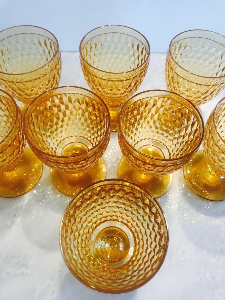 Vintage Crystal Amber Colored Wine Glasses by Villeroy and Boch, Set of ...