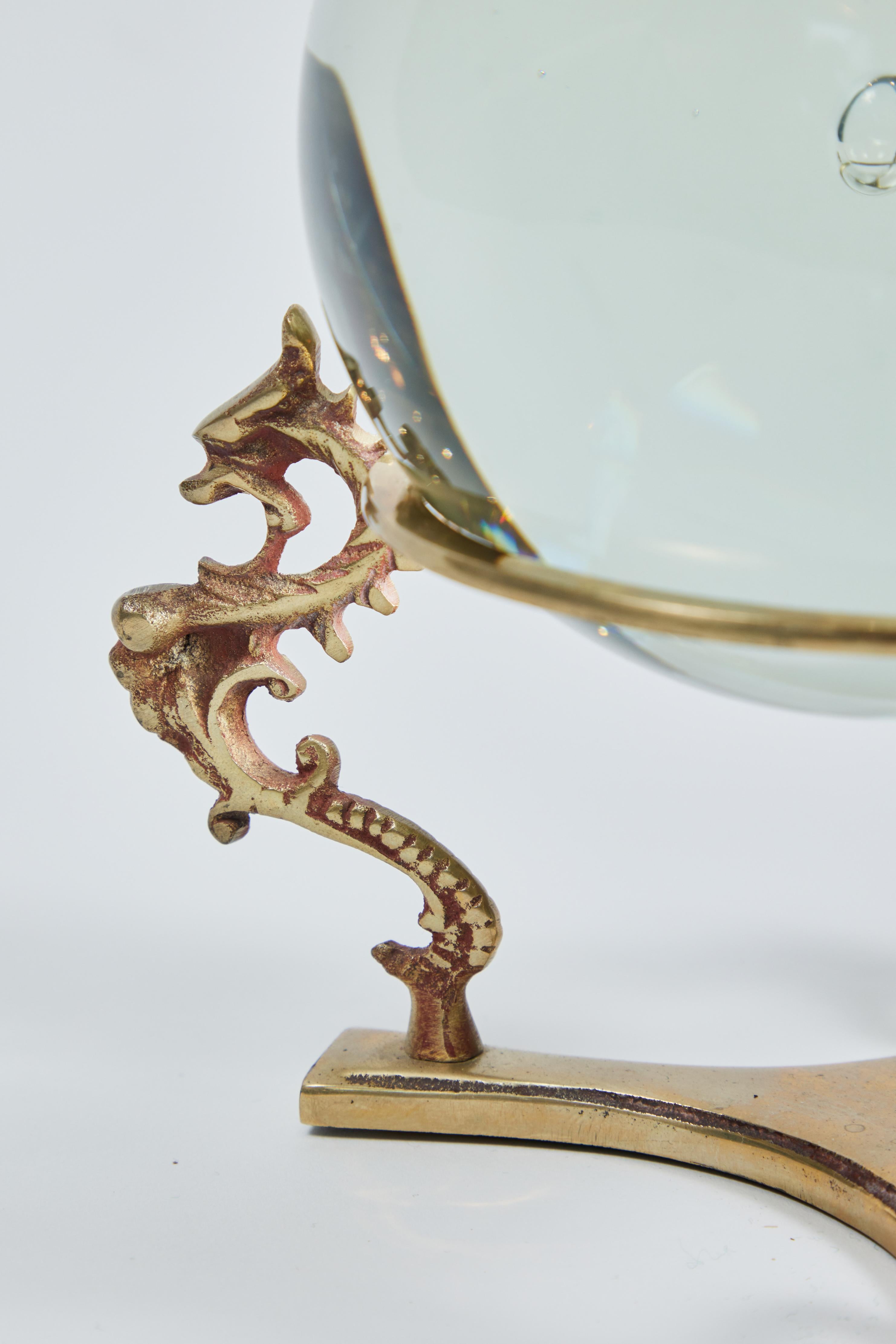 Vintage Crystal Ball on Brass Stand with Dragons at 1stDibs | antique ...