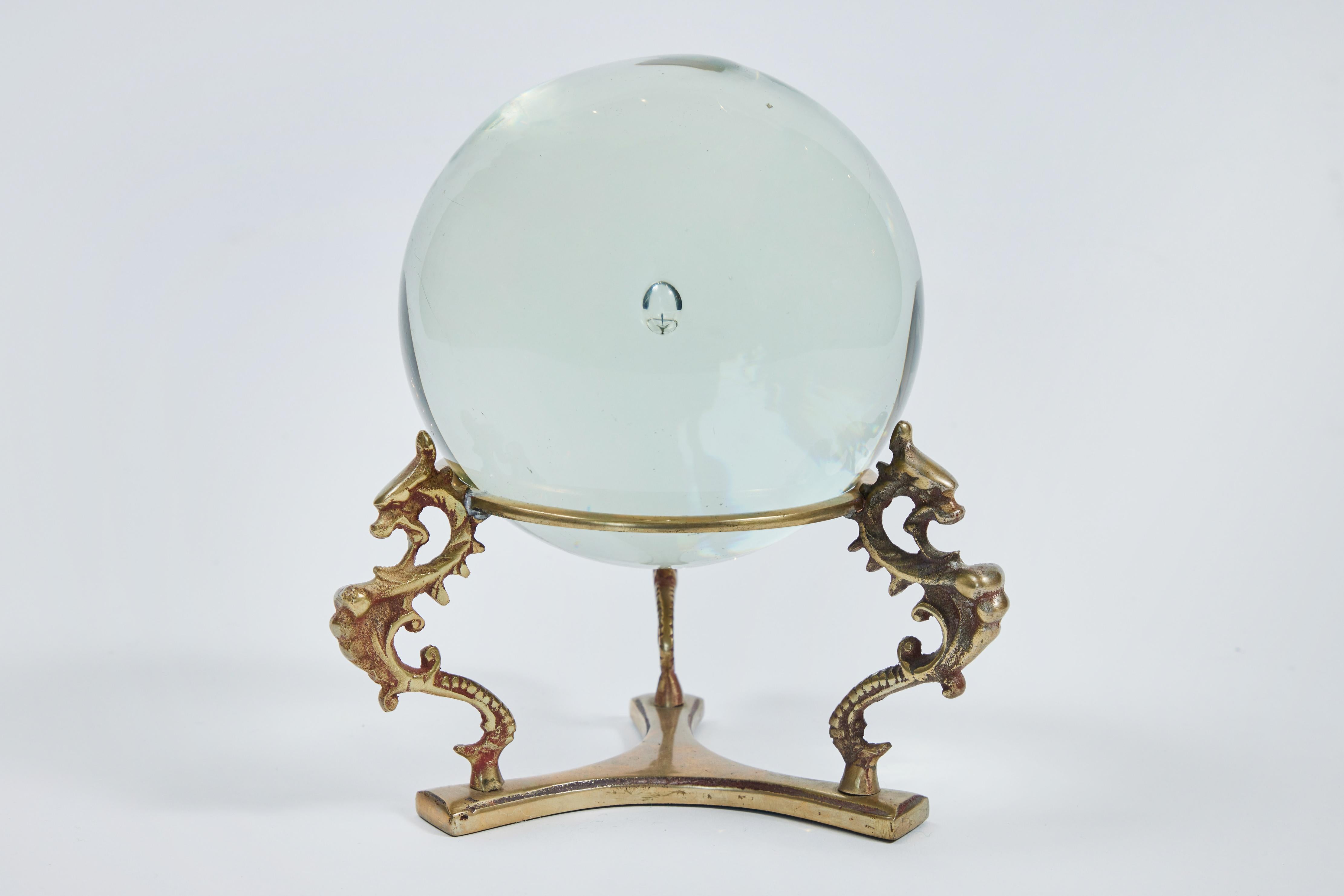 Vintage Crystal Ball on Brass Stand with Dragons at 1stDibs | antique ...