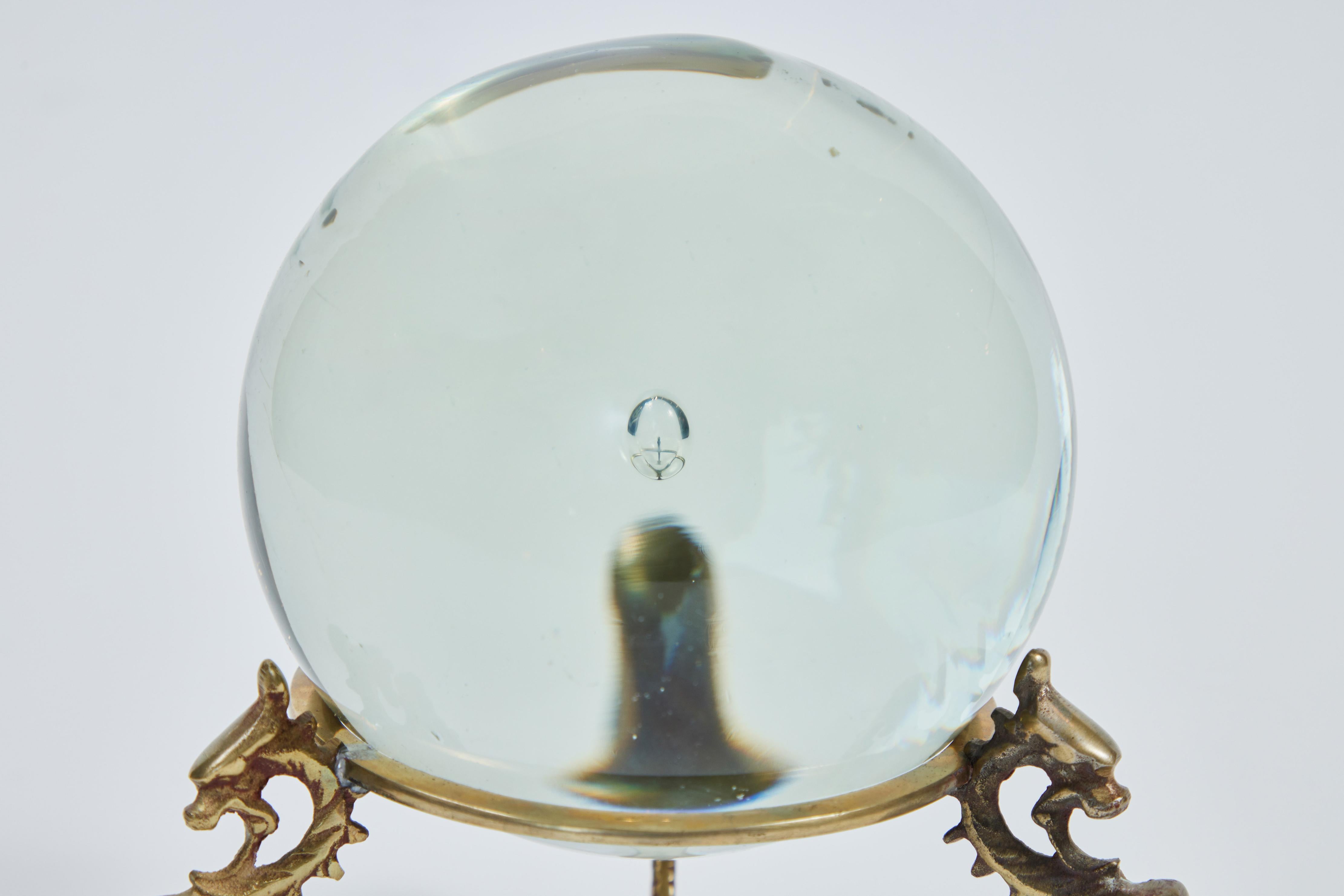 Vintage Crystal Ball on Brass Stand with Dragons at 1stDibs | antique ...