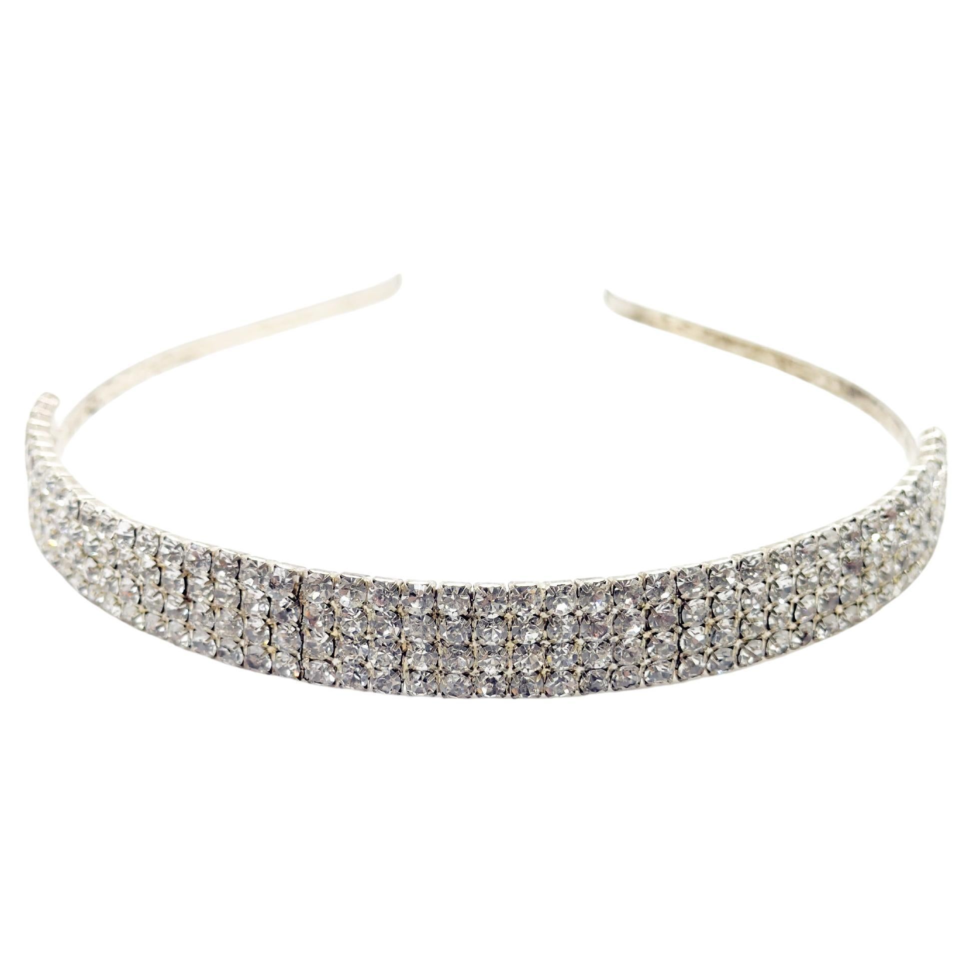 Vintage Crystal Band Tiara 1990s For Sale at 1stDibs