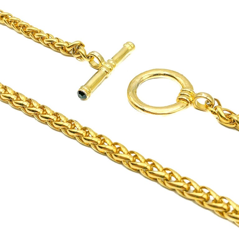 Vintage Crystal Bar and Toggle Chain 1980s For Sale at 1stDibs