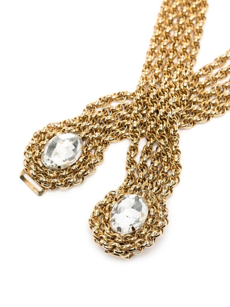 Vintage Crystal-Embellished Multi-Chain Belt For Sale at 1stDibs