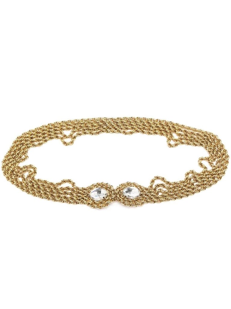 Vintage Crystal-Embellished Multi-Chain Belt For Sale at 1stDibs