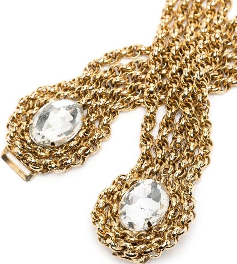 Vintage Crystal-Embellished Multi-Chain Belt For Sale at 1stDibs