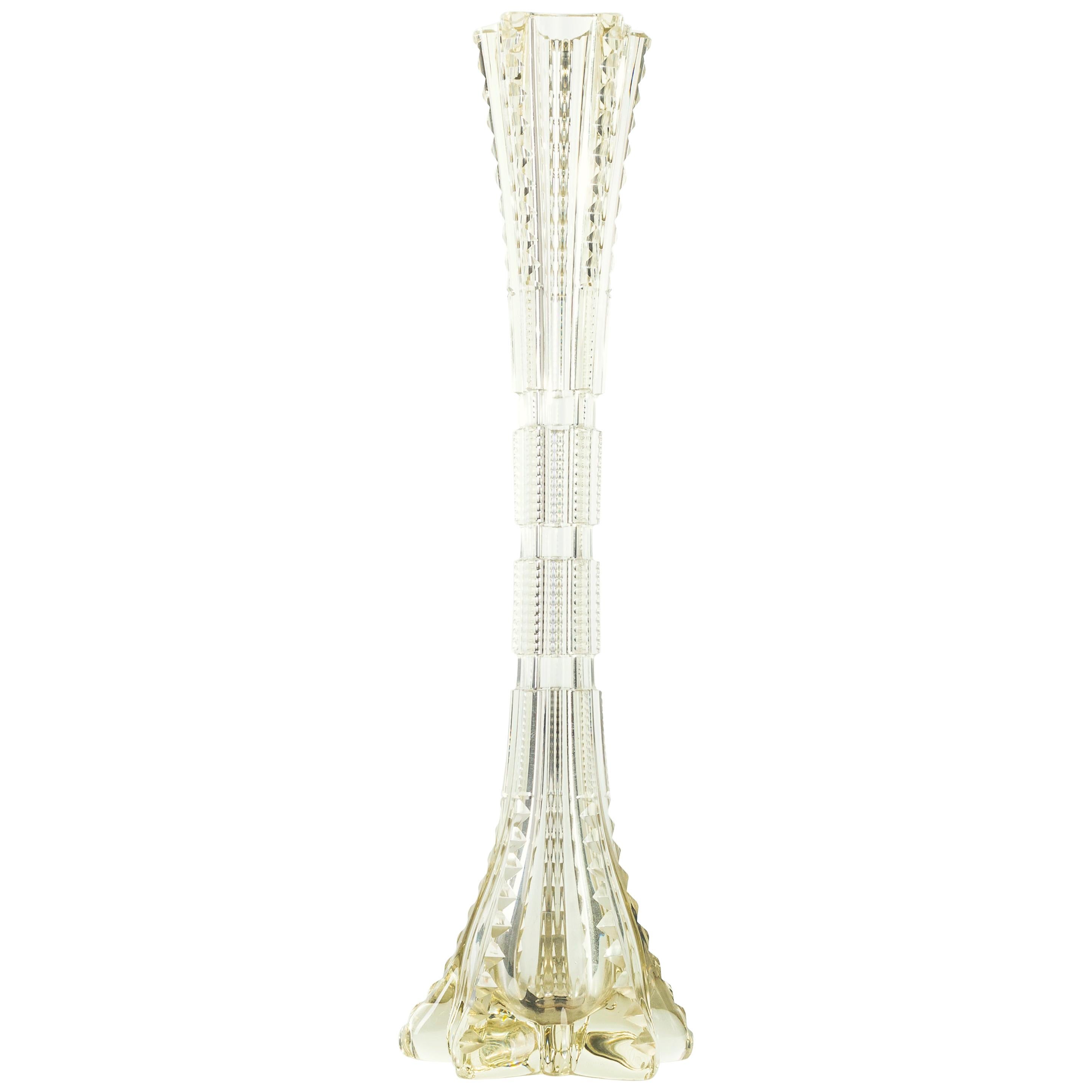 Vintage Crystal Flower Vase, Germany, 1940s at 1stDibs