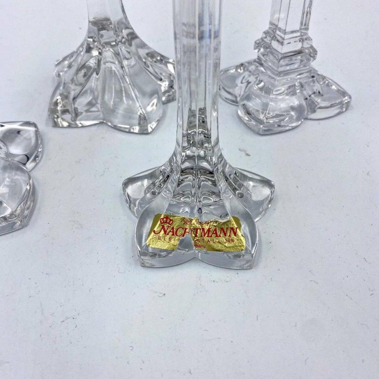 Vintage Crystal Set of 4 Candlesticks, Germany For Sale at 1stDibs