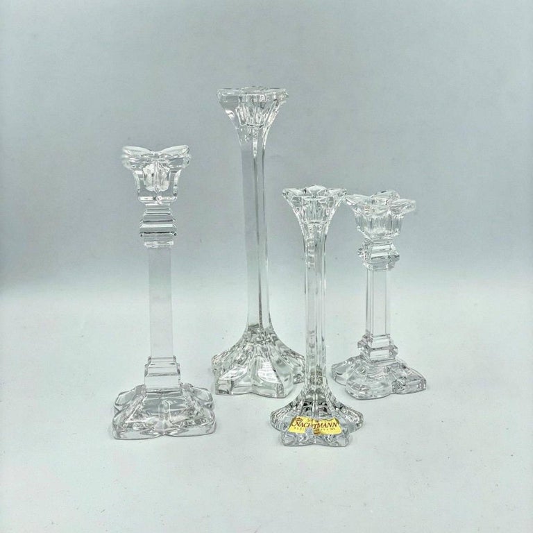 Vintage Crystal Set of 4 Candlesticks, Germany For Sale at 1stDibs