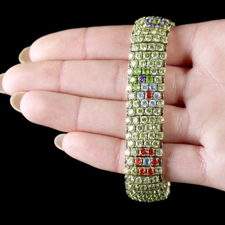 Vintage Cubic Zirconia Bracelet Silver in 18 Carat Gold Ultima Edizione ...
