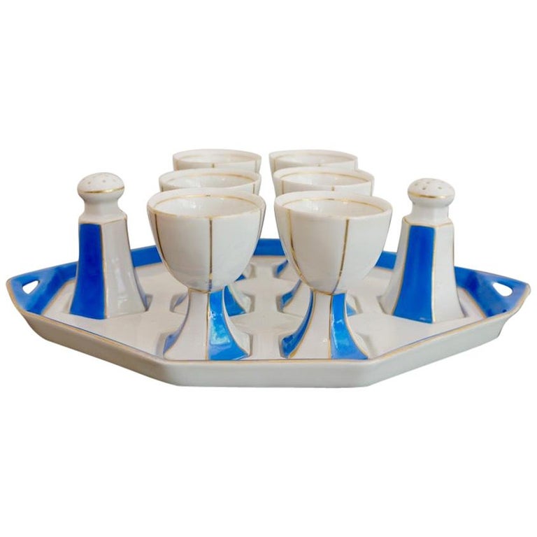 Vintage Cubist Egg Cups, Salt and Pepper Shaker from Bauer and Pfeiffer ...