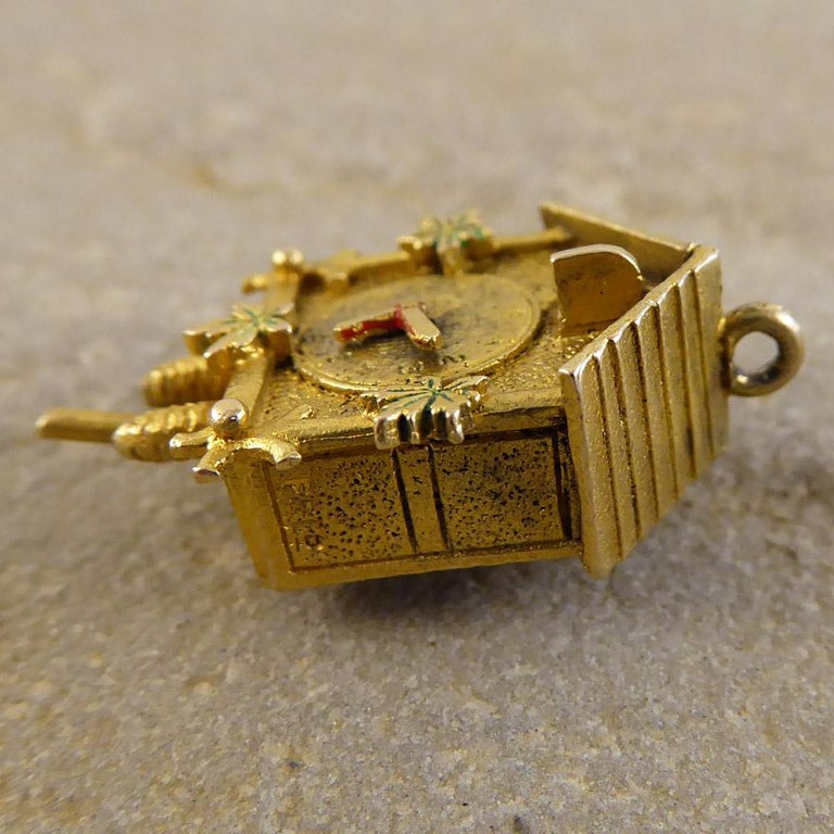 Vintage Cuckoo Clock Charm in 9 Carat Gold at 1stDibs