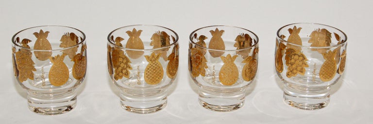 Vintage Culver Glasses with 22-Karat Gold Florentine Pattern Set of ...