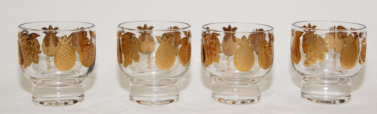 Vintage Culver Glasses with 22-Karat Gold Florentine Pattern Set of ...