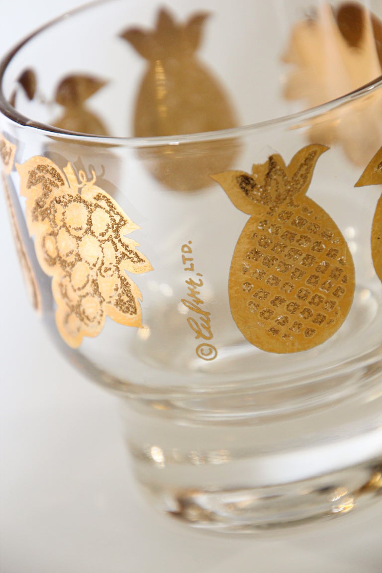 Vintage Culver Glasses with 22-Karat Gold Florentine Pattern Set of ...
