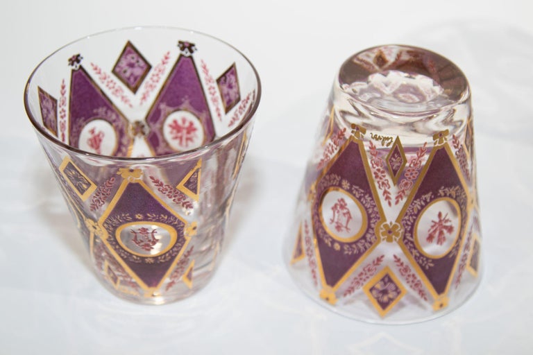 Vintage Culver Rocks Glasses Royal Diamond Pattern For Sale at 1stDibs