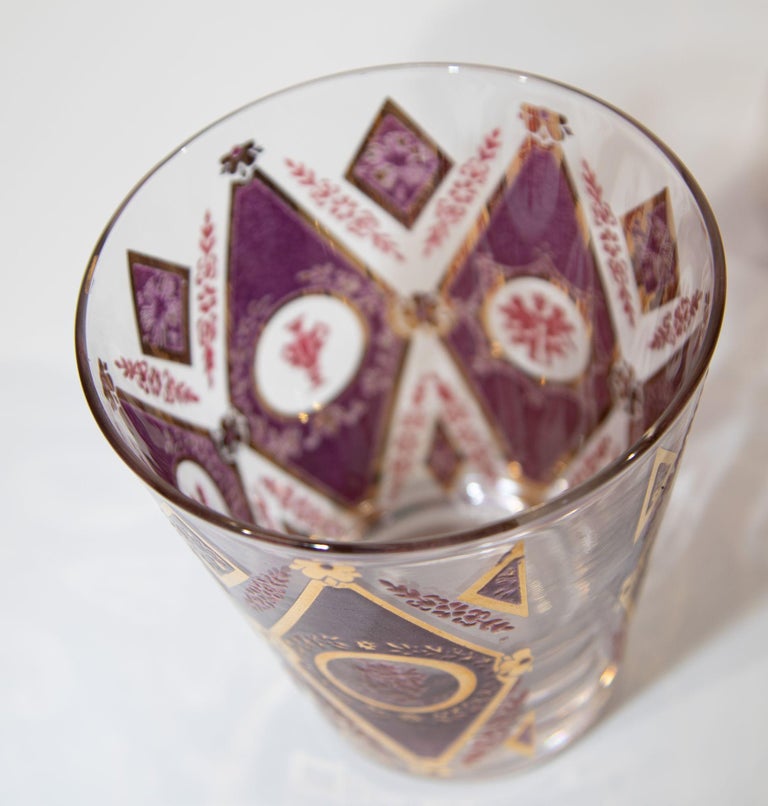 Vintage Culver Rocks Glasses Royal Diamond Pattern For Sale at 1stDibs