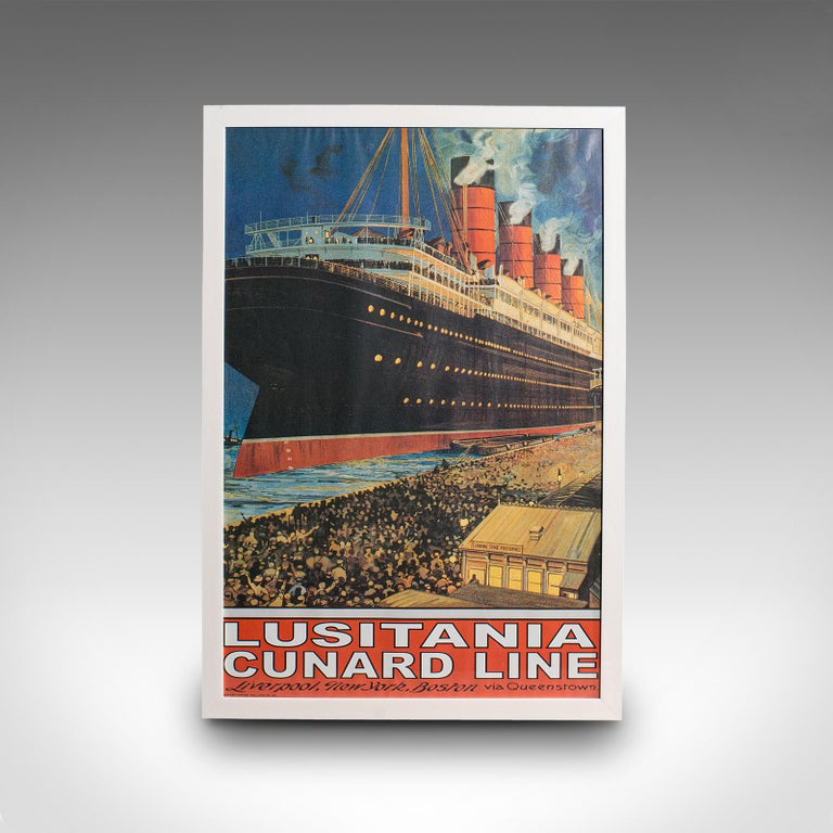 Vintage Cunard Cruise Line Poster, English, Print, RMS Lusitania ...