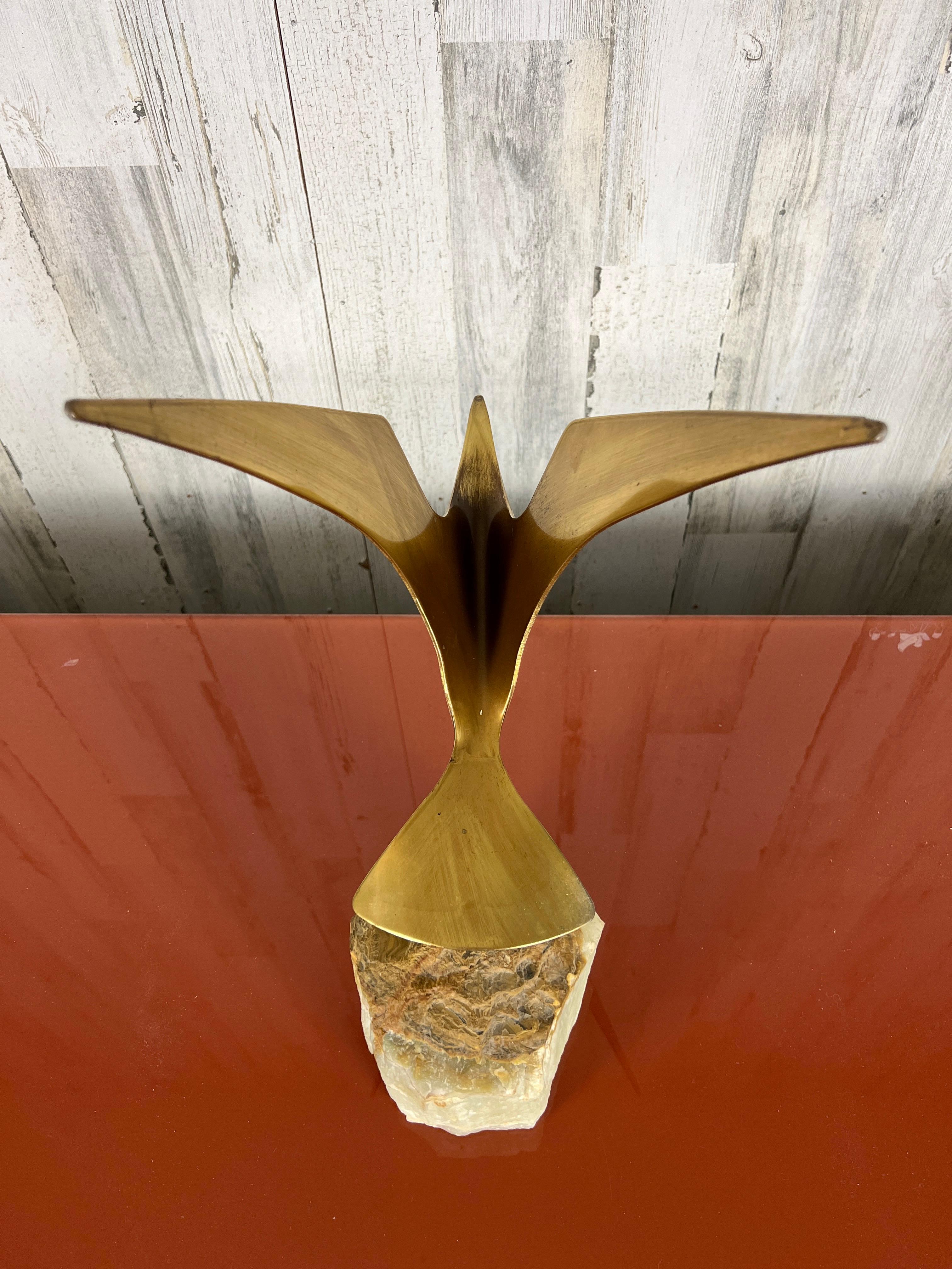 Vintage Curtis Jere Bird in Flight Sculpture on Stone for Artisan House ...