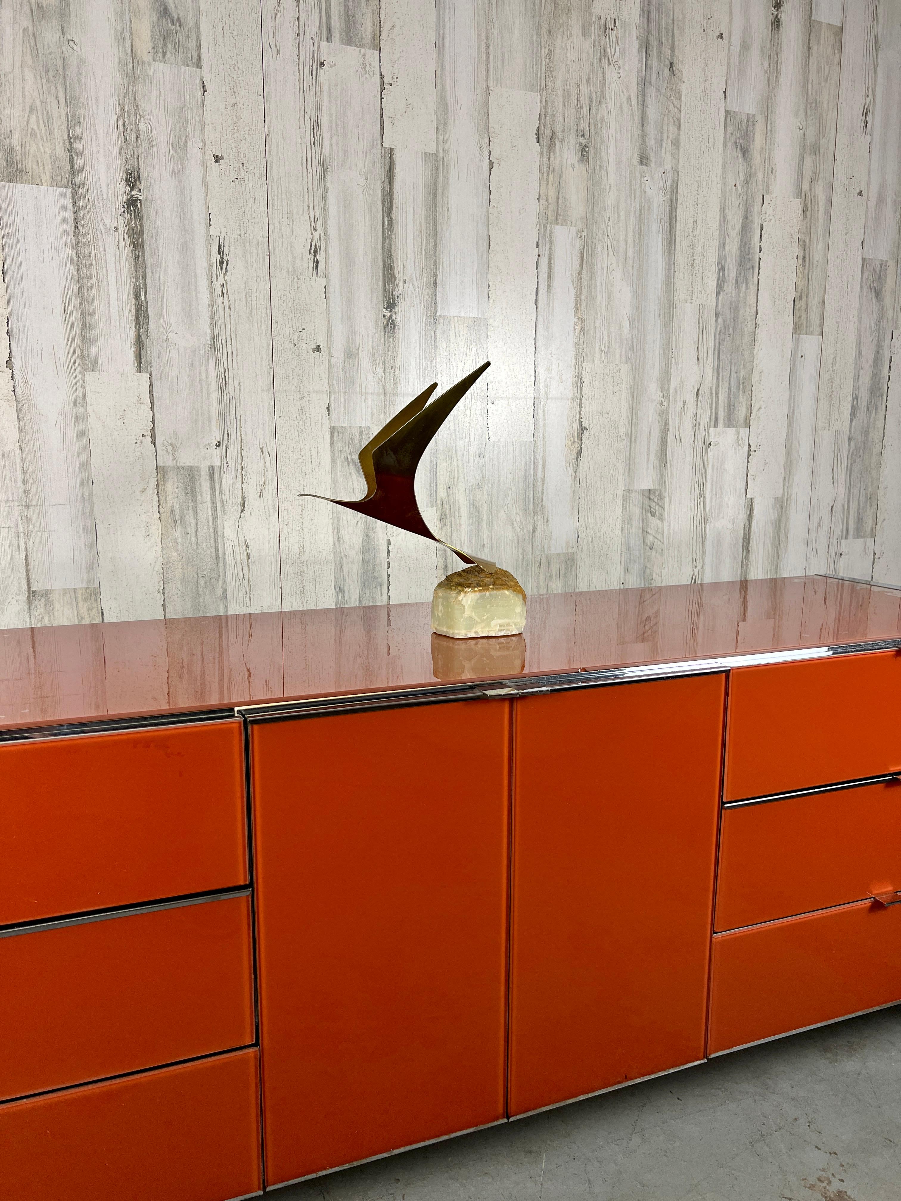 Vintage Curtis Jere Bird in Flight Sculpture on Stone for Artisan House ...