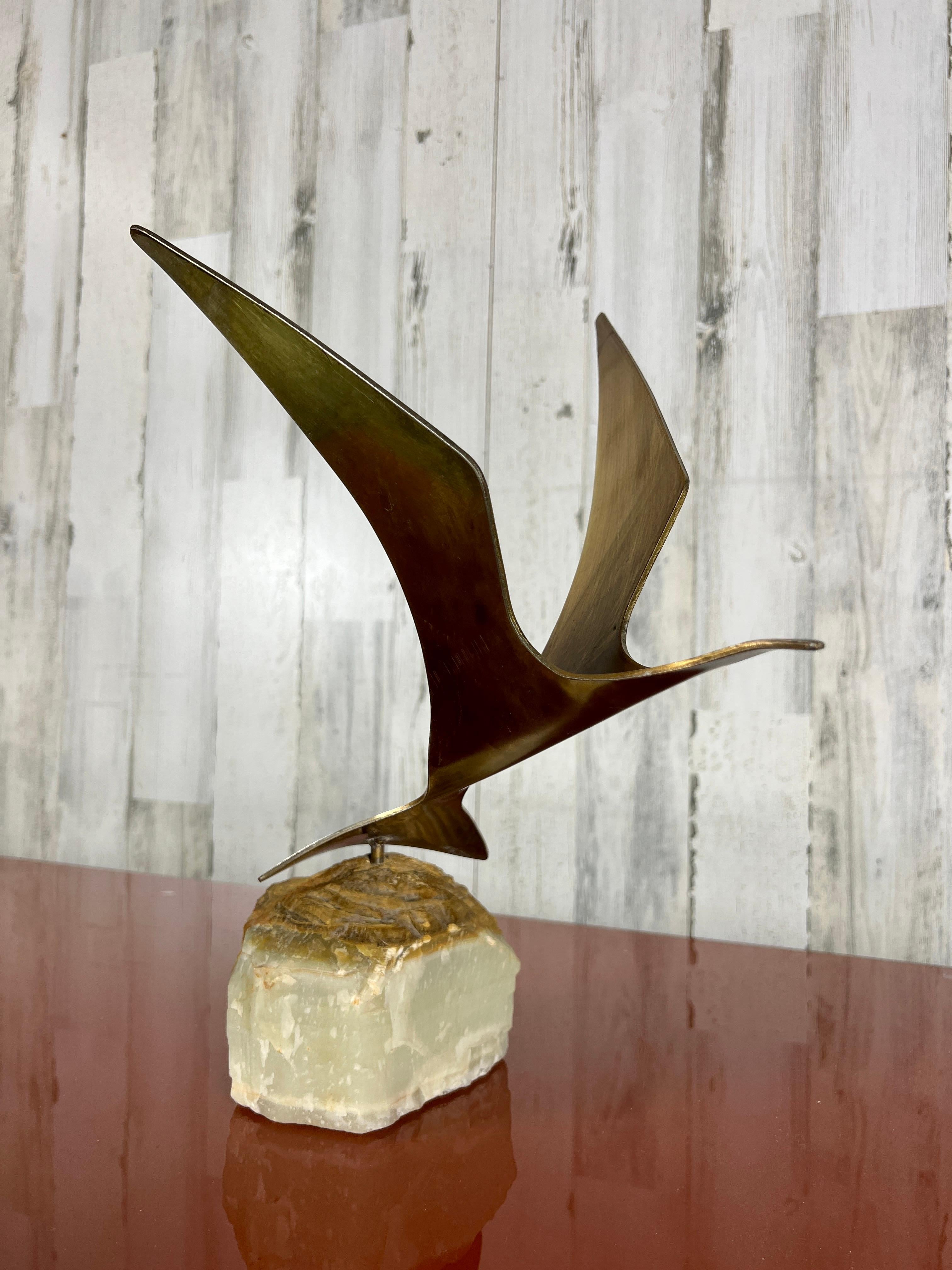 Vintage Curtis Jere Bird in Flight Sculpture on Stone for Artisan House ...