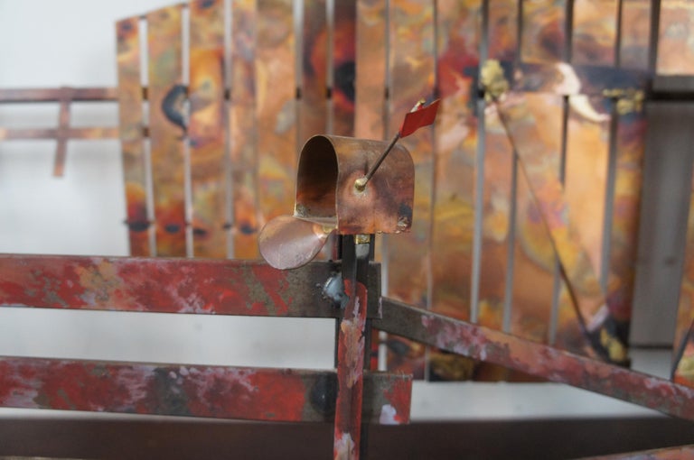 Vintage Curtis Jere Mid-Century Modern Wall Sculpture Country Farm Barn ...