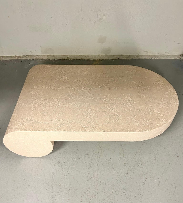 Vintage Curved Plaster and Lucite Coffee Table at 1stDibs