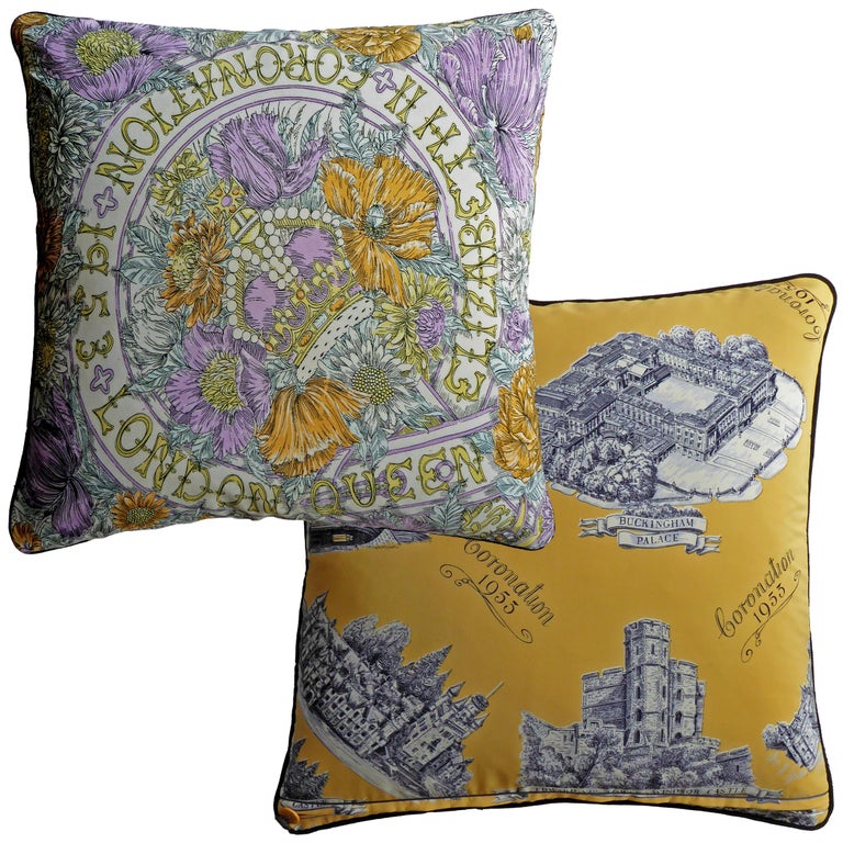 Vintage Cushions 'Queen Elizabeth II Coronation Crown' Bespoke-Made ...