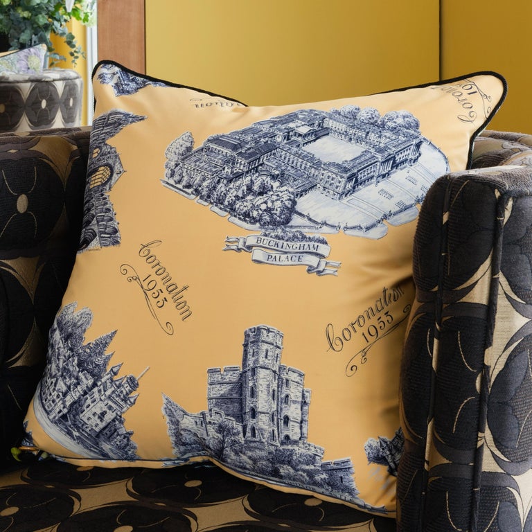 Vintage Cushions 'Queen Elizabeth II Coronation Crown' Bespoke-Made ...
