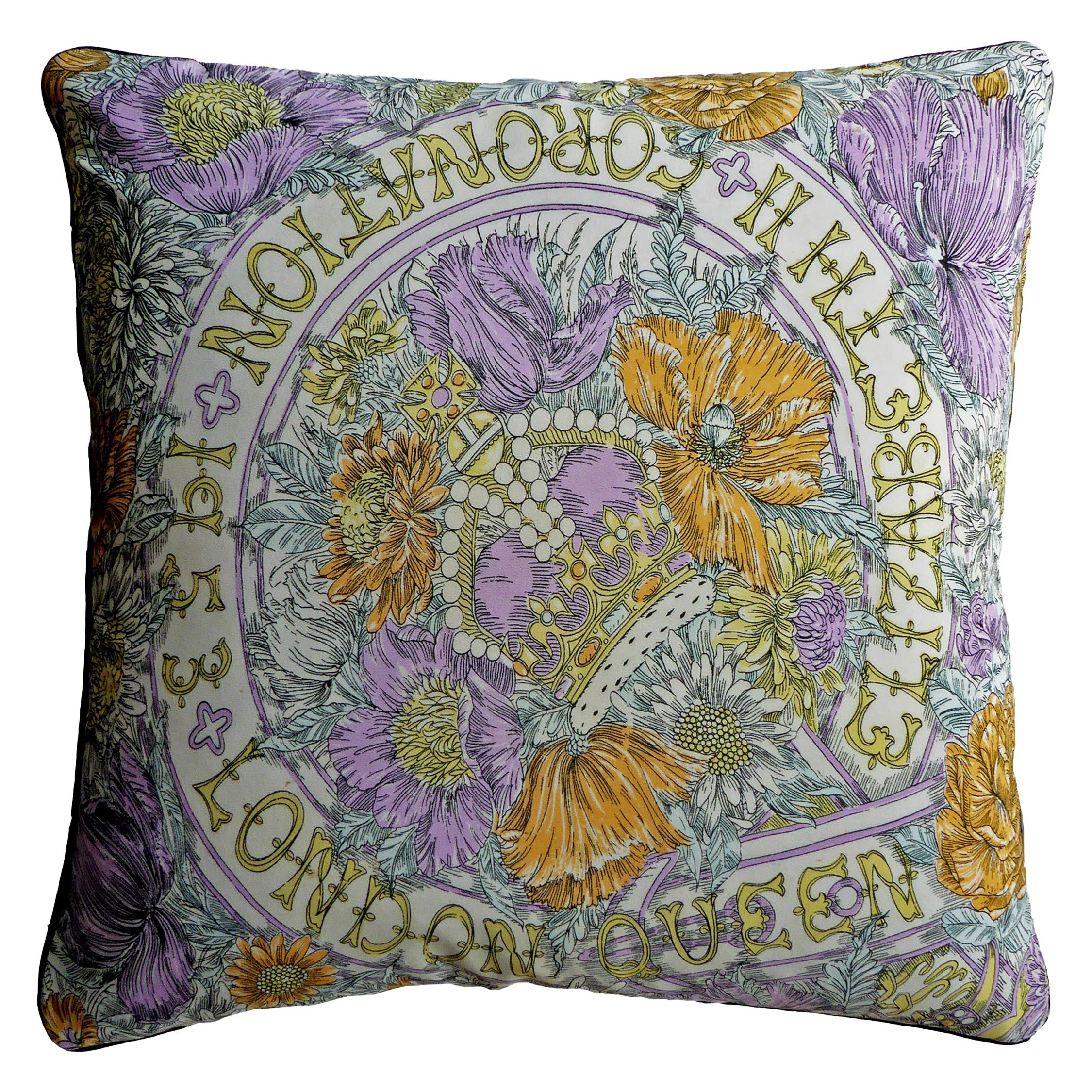 Vintage Cushions 'Queen Elizabeth II Coronation Crown' Bespoke-Made ...