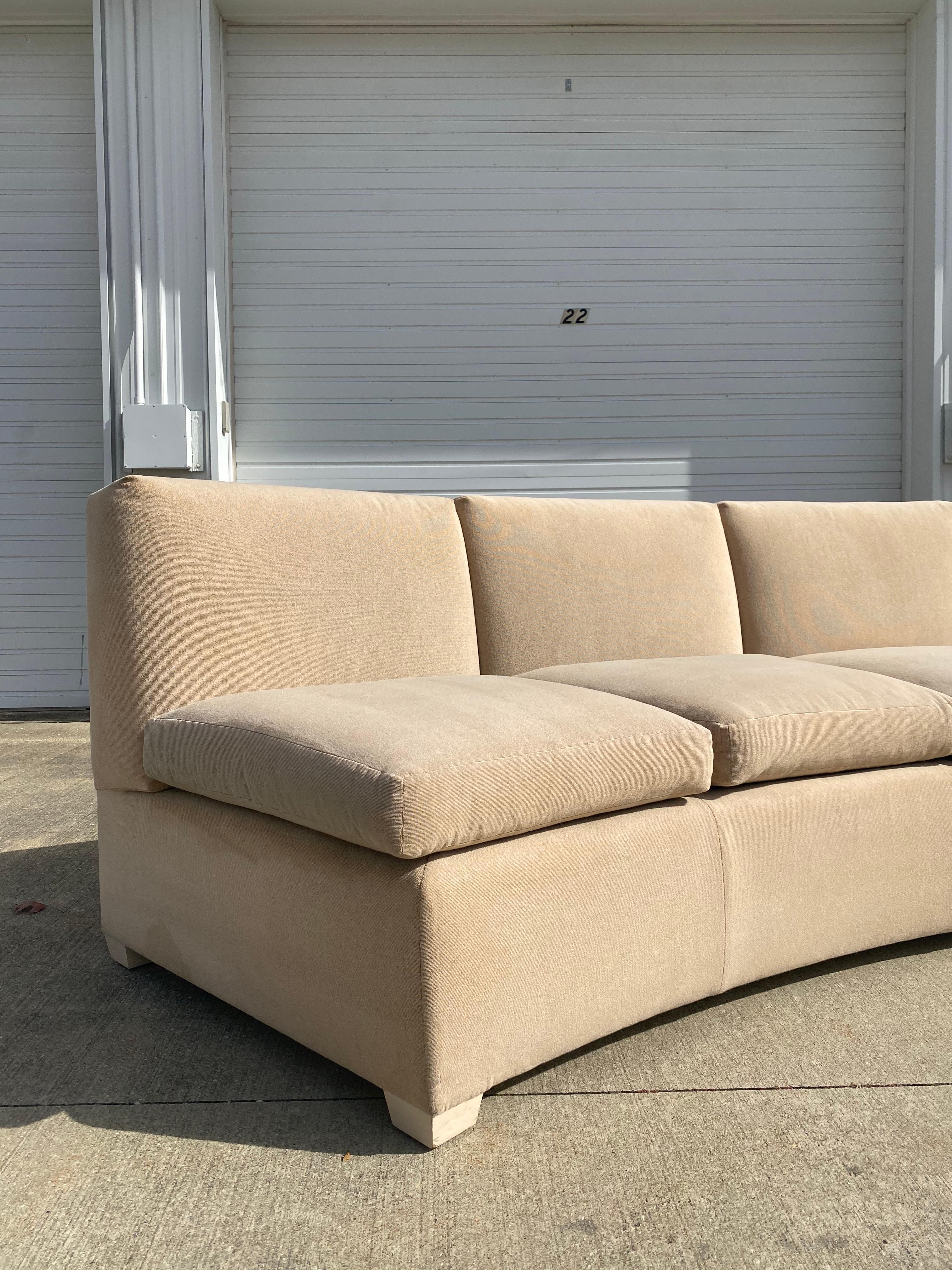 Vintage Custom Curved Cream Colored 5-Seater Sofa at 1stDibs | cream 5 ...