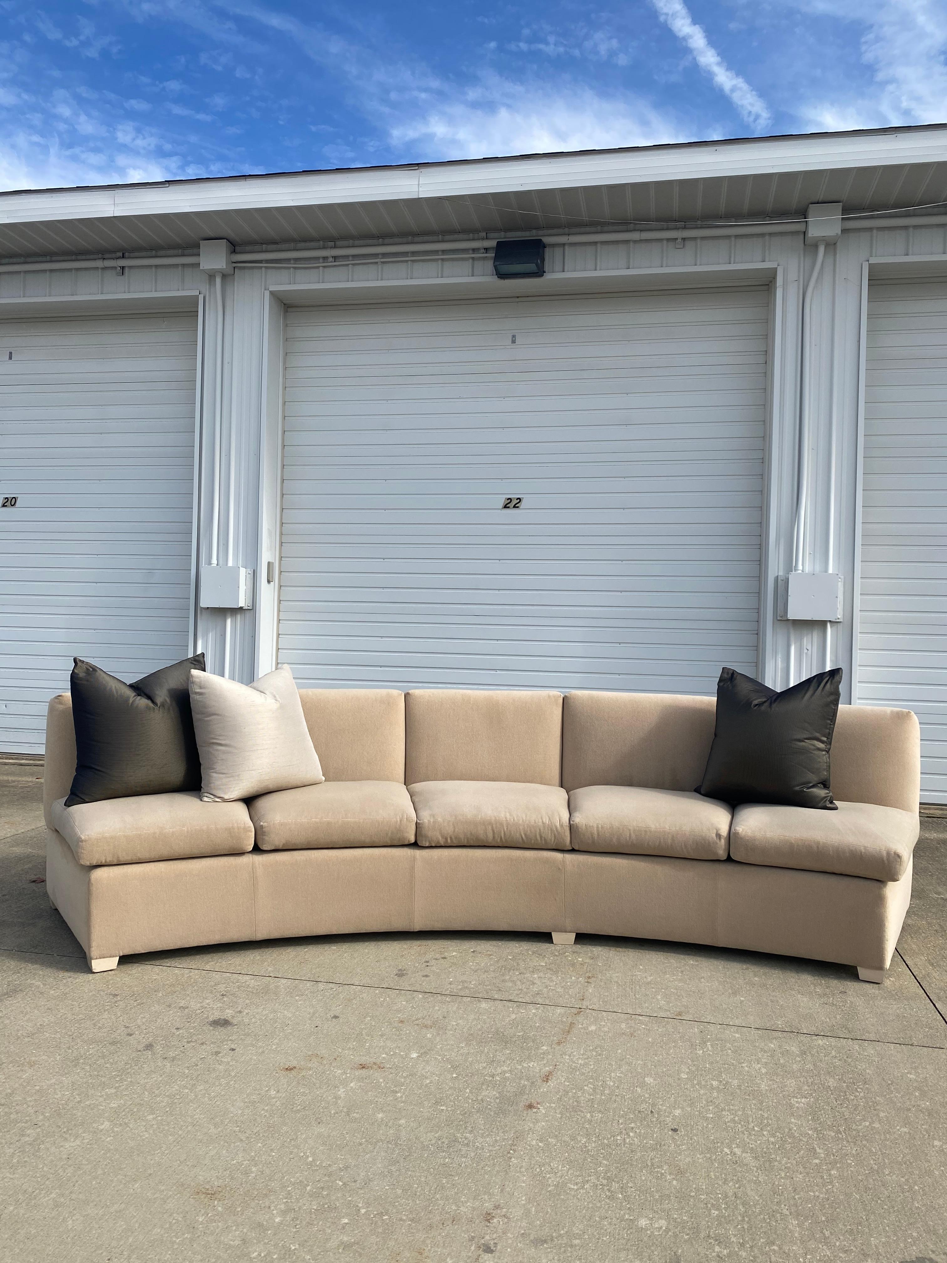Vintage Custom Curved Cream Colored 5-Seater Sofa at 1stDibs | cream 5 ...