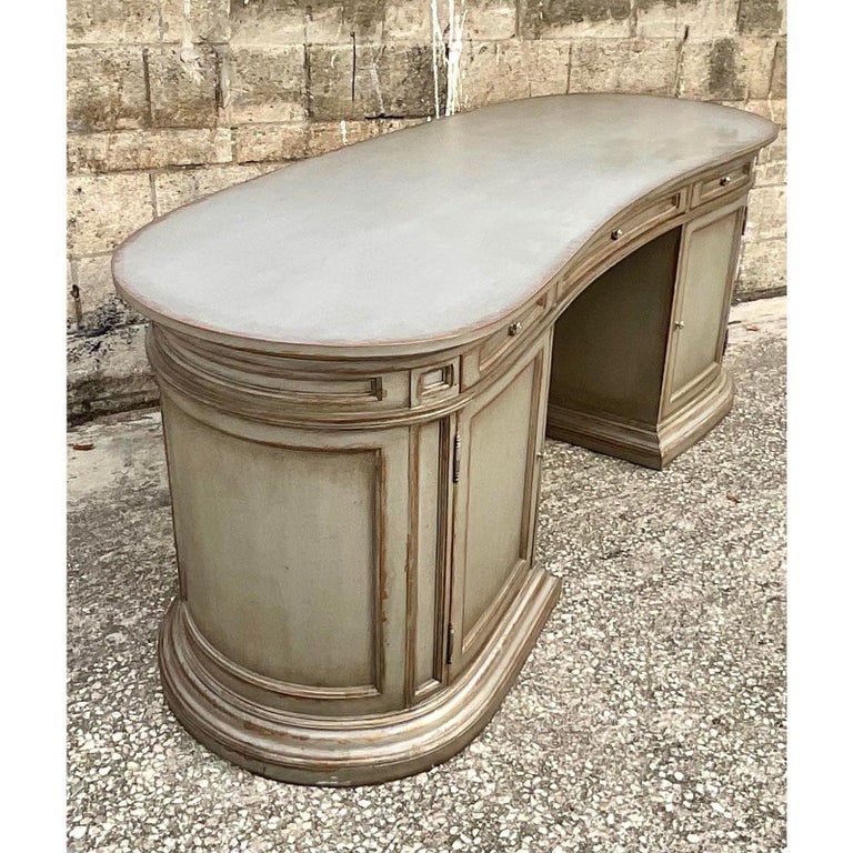 Vintage Custom Curved Executive Desk at 1stDibs