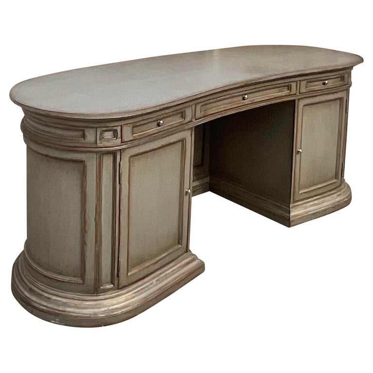 Vintage Custom Curved Executive Desk at 1stDibs