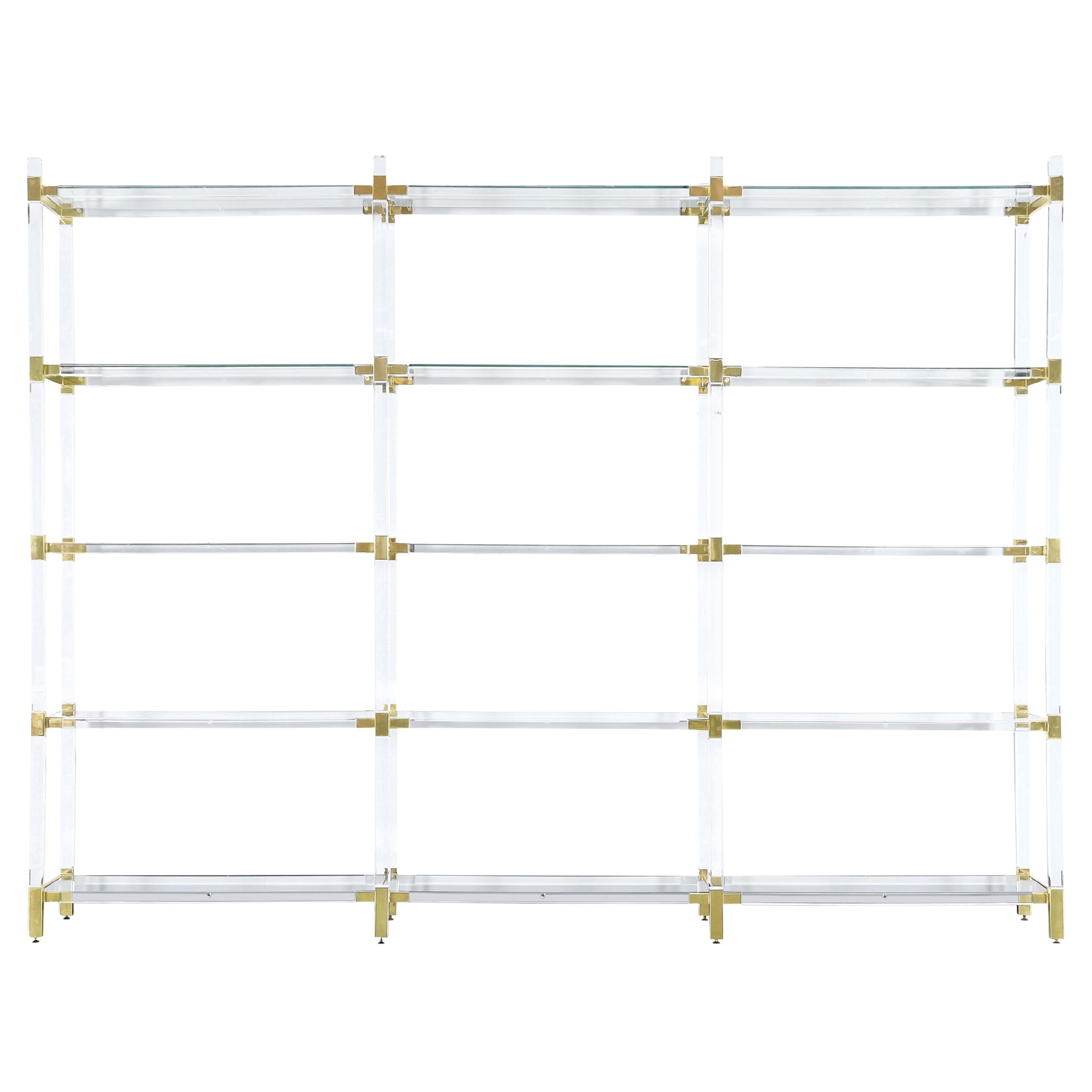 Charles Hollis Jones Custom "Metric" Étagère/Shelving Unit in Lucite ...