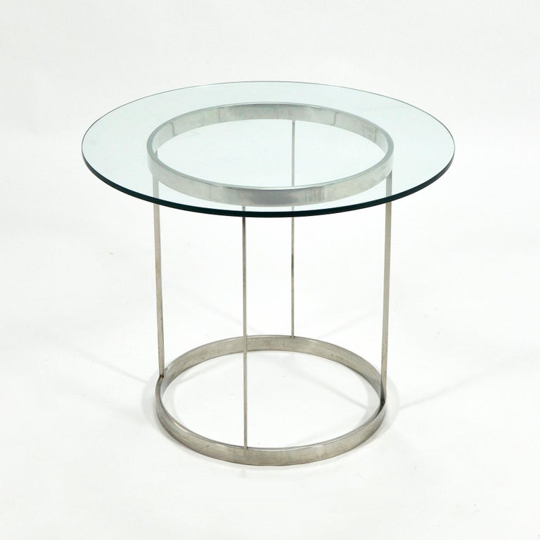 Vintage Custom Fabricated Stainless Steel Side Table For Sale at 1stDibs