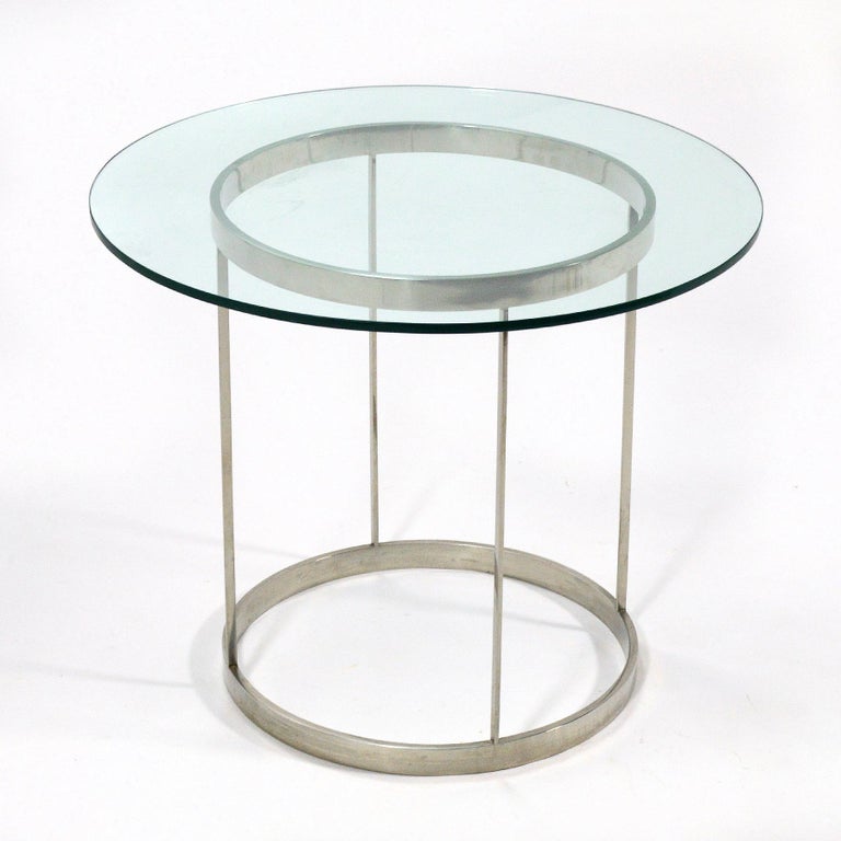 Vintage Custom Fabricated Stainless Steel Side Table For Sale at 1stDibs
