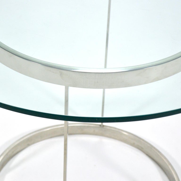 Vintage Custom Fabricated Stainless Steel Side Table For Sale at 1stDibs