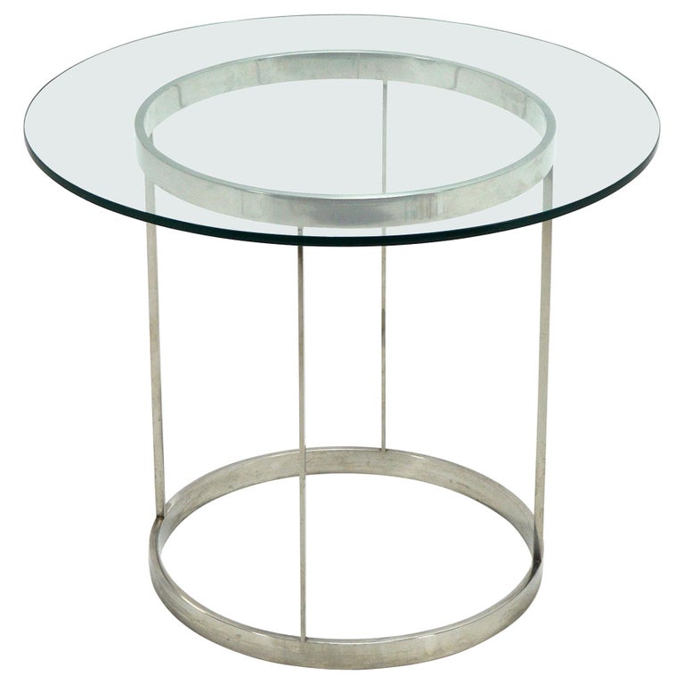 Vintage Custom Fabricated Stainless Steel Side Table For Sale at 1stDibs